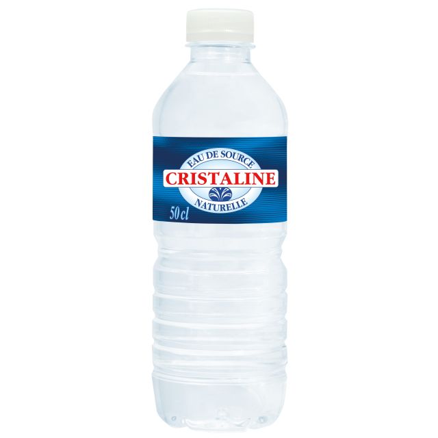 72 packs de 24 bouteilles de 50cl d'eau Cristalline, palette