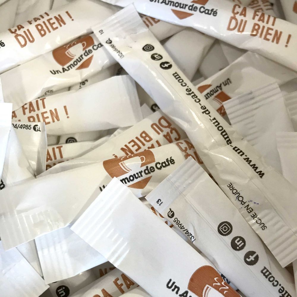 Sucre buchettes Un Amour de Café x1000 Sucres et agitateurs, ref. PROD1430