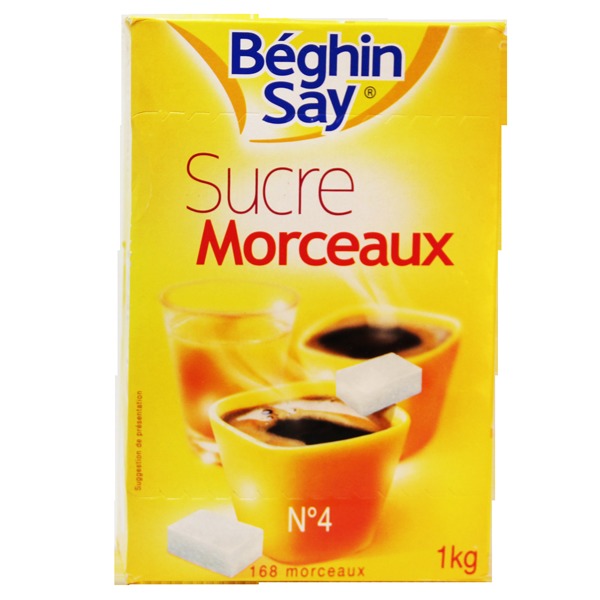 Sucre en morceaux, boite refermable, sucre blanc 1 kg
